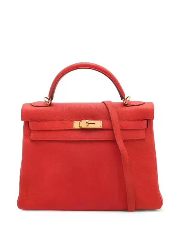 Hermès 2012 Togo Kelly Ii Retourne 32 Satchel - Orange