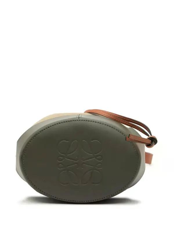 Loewe Small Canvas And Leather Balloon Bucket Bag - Brown
