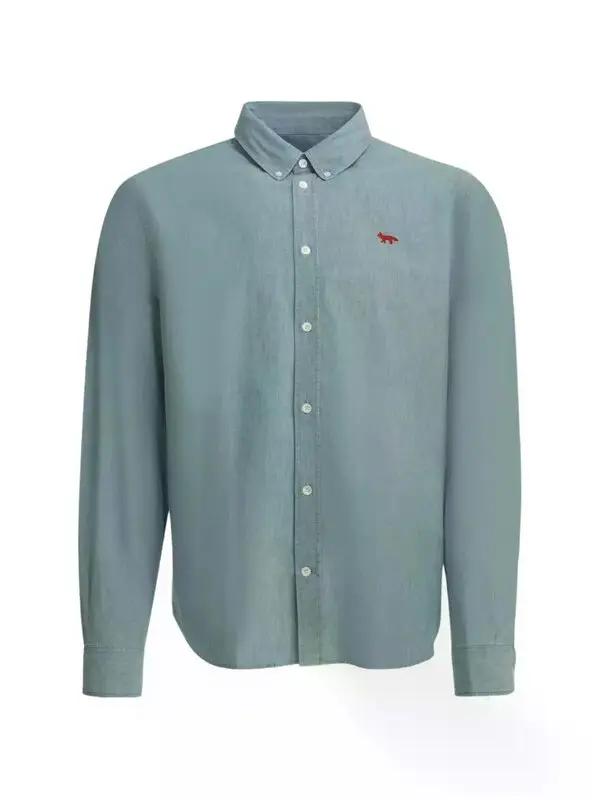 Maison Kitsuné Pocket Embroidered Shirt - Blue