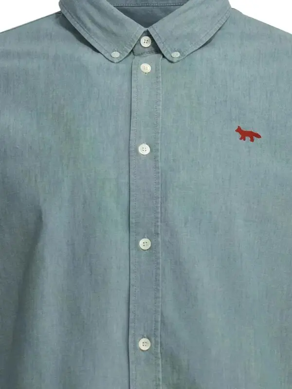 Maison Kitsuné Pocket Embroidered Shirt - Blue