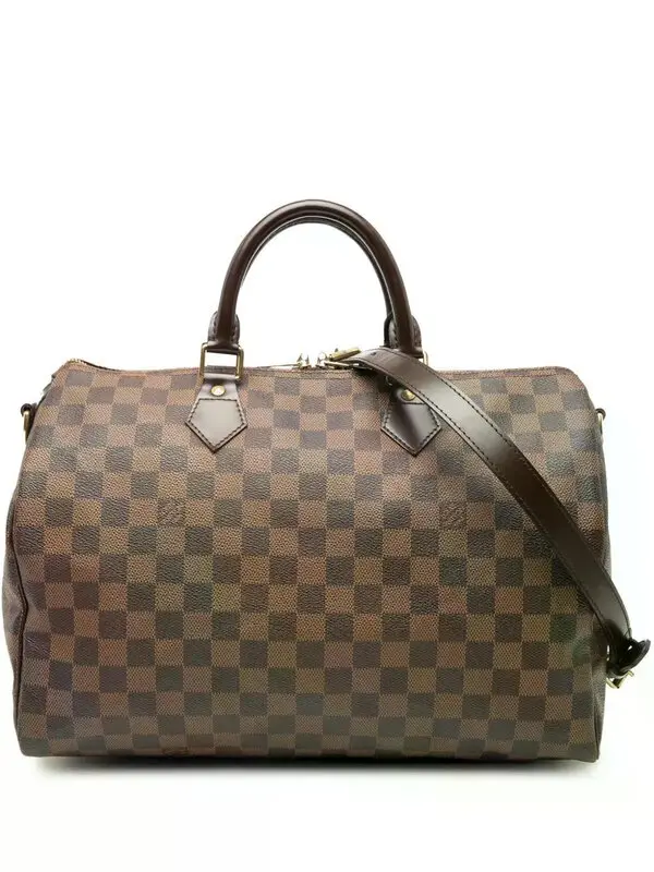 LOUIS VUITTON 2012 Damier Ebene Speedy Bandouliere 35 Satchel - Brown