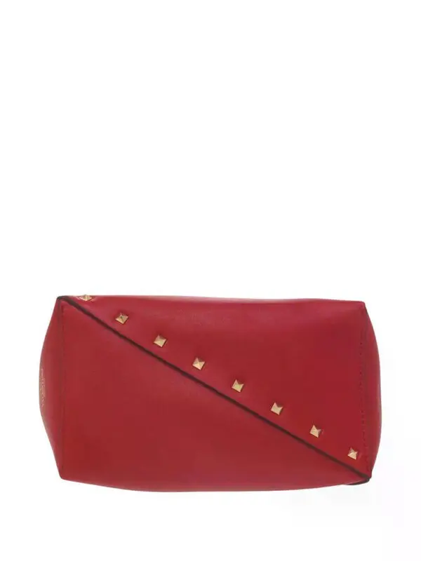 Valentino Garavani Leather Rockstud Wispy Bucket Bag - Red