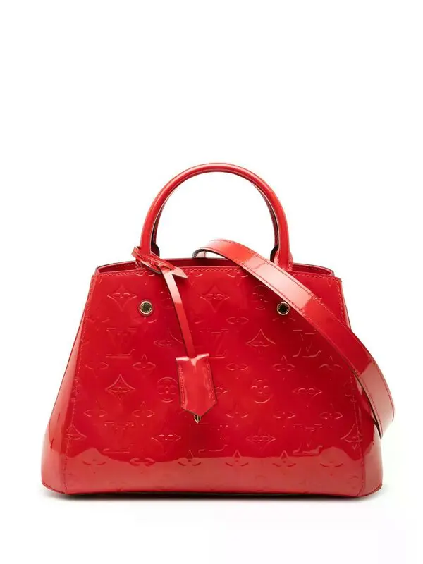 LOUIS VUITTON 2015 Monogram Vernis Montaigne Bb Satchel - Red