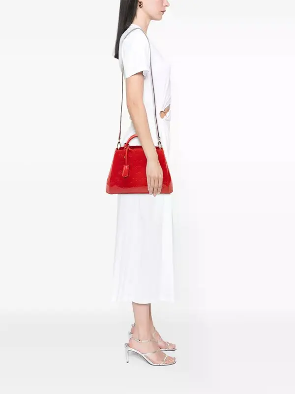 LOUIS VUITTON 2015 Monogram Vernis Montaigne Bb Satchel - Red