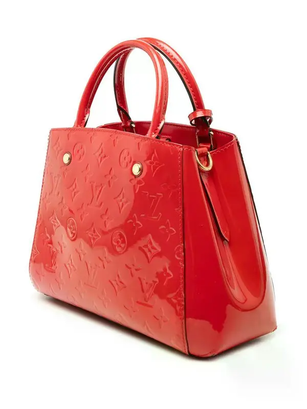 LOUIS VUITTON 2015 Monogram Vernis Montaigne Bb Satchel - Red