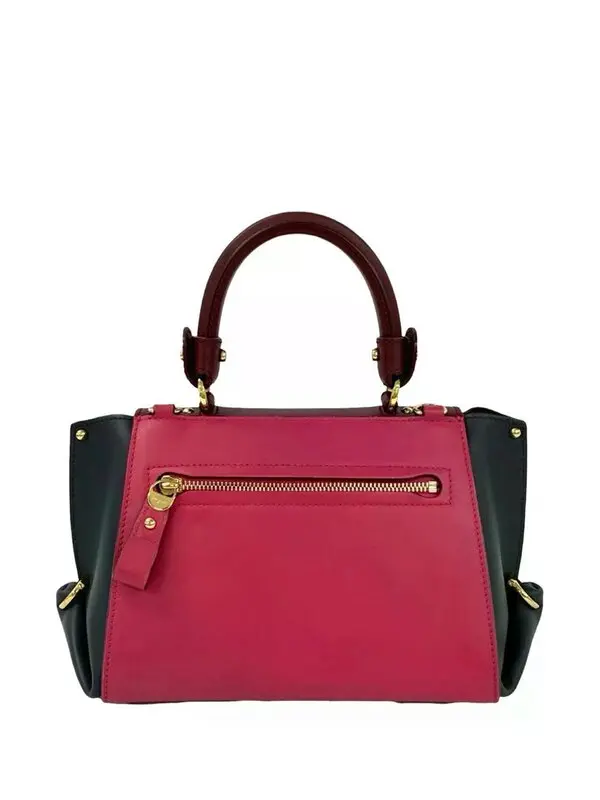 FERRAGAMO Small Tricolor Leather Gancini Sofia Satchel