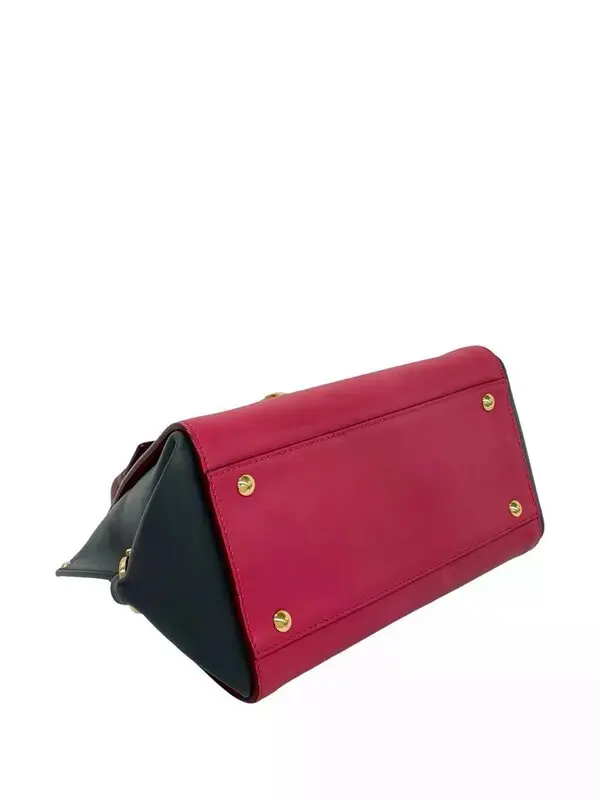 FERRAGAMO Small Tricolor Leather Gancini Sofia Satchel