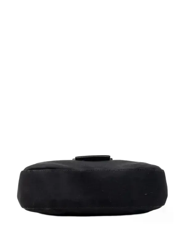 Fendi 2000-2010 Cotton Flap Shoulder Bag - Black