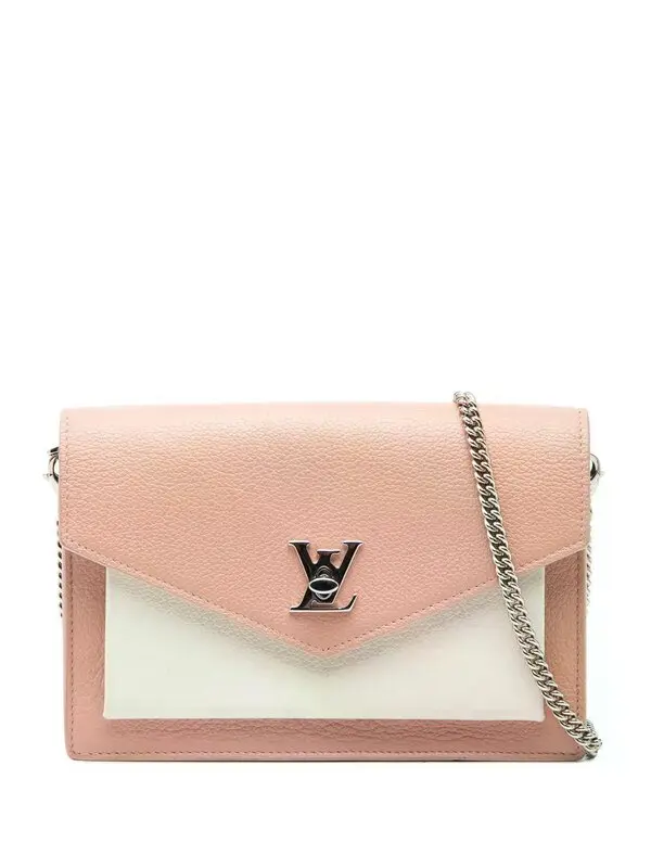 LOUIS VUITTON 2019 Bicolor Leather Mylockme Chain Pochette - Pink