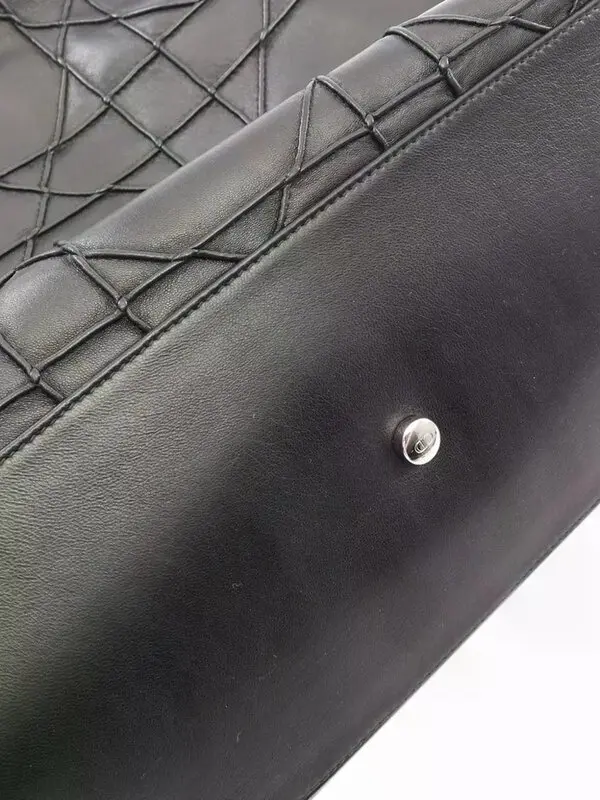 Dior 2000-2026 Medium Lambskin Cannage Polochon Granville Satchel