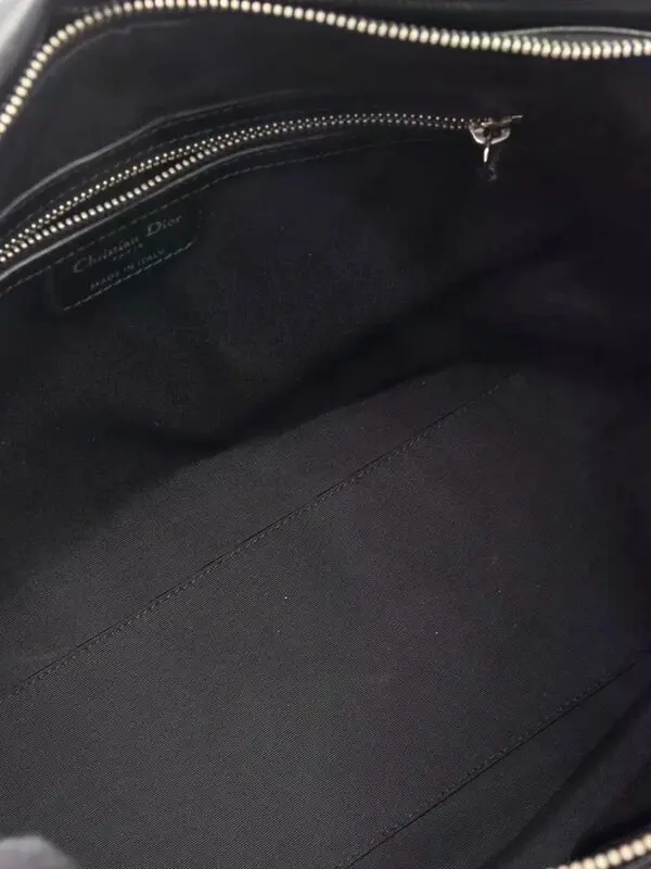 Dior 2000-2026 Medium Lambskin Cannage Polochon Granville Satchel