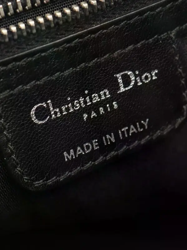 Dior 2000-2026 Medium Lambskin Cannage Polochon Granville Satchel