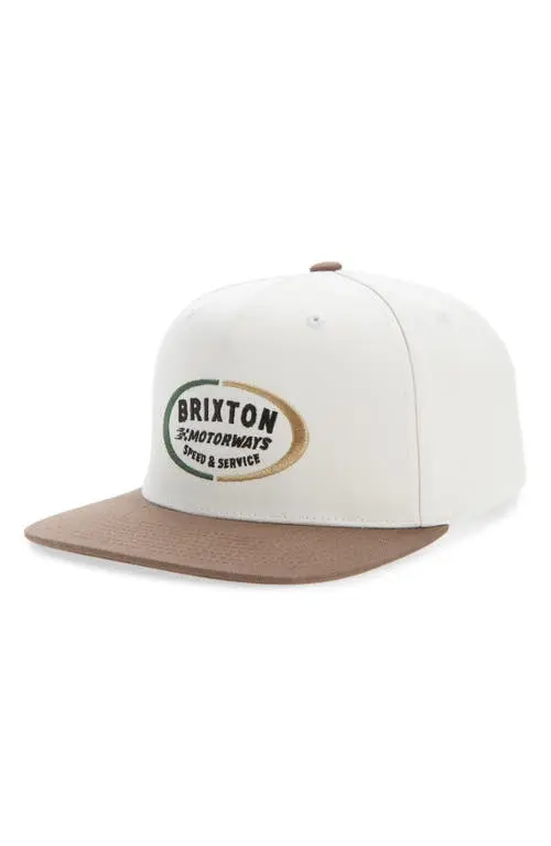 Brixton Rhett Snapback Cap - Off White/pinecone Brown