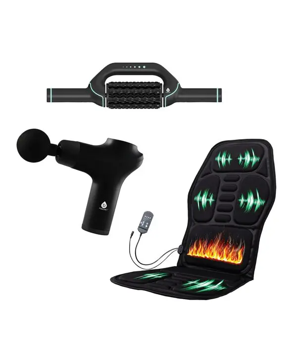 PURSONIC Ultimate Relaxation Bundle: Heated Chair Mat - Black