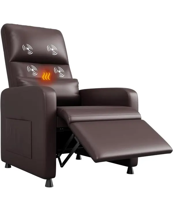 GAOMON Power Recliner Chair With Massage And Heat With Massage Function With Lumbar Support - Brown