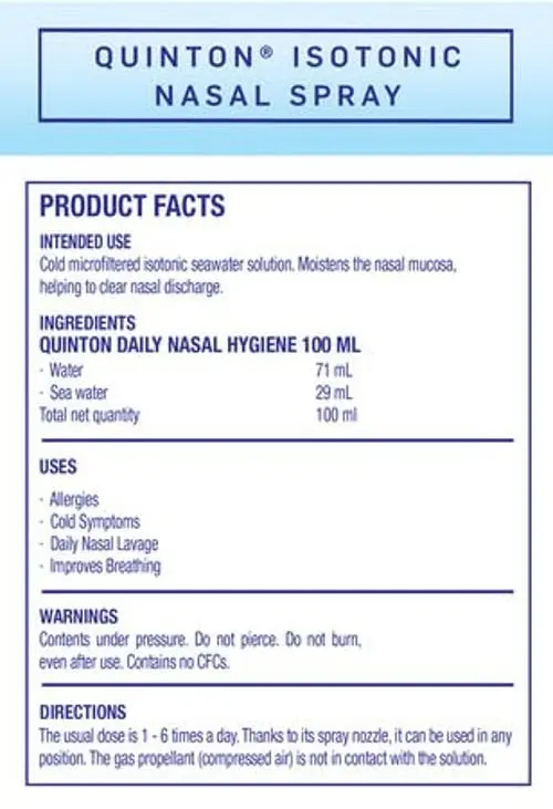 QUICKSILVER SCIENTIFIC Daily Isotonic Saline Seawater Nasal Spray