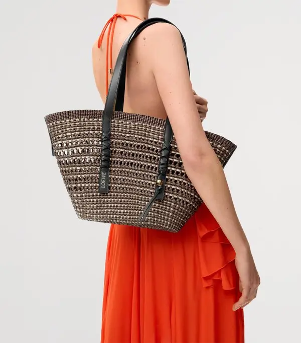 Loewe X Paula’s Ibiza Medium Braid Basket Bag - Green