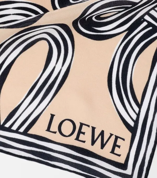 Loewe X Paula's Ibiza Silk Anagram Print Scarf - Beige