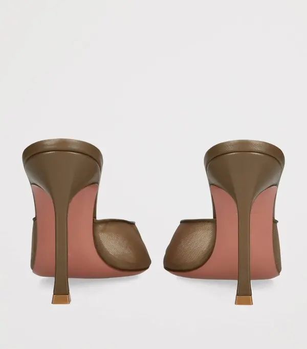 Amina Muaddi Mesh Alexa Heeled Mules