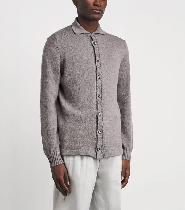 FIORONI CASHMERE Cotton Collared Cardigan