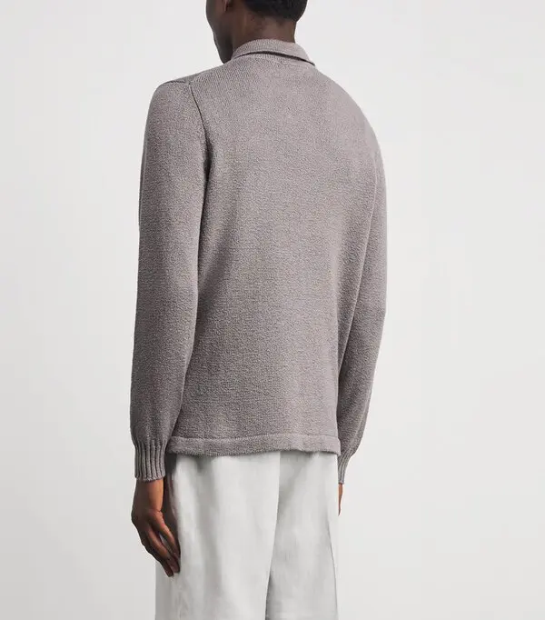 FIORONI CASHMERE Cotton Collared Cardigan