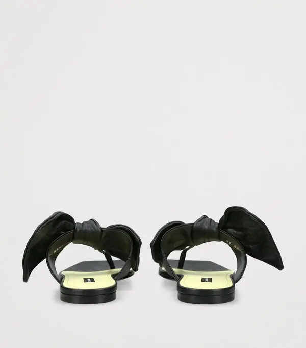 Givenchy Sculptural Bow Leather Sandals - Black