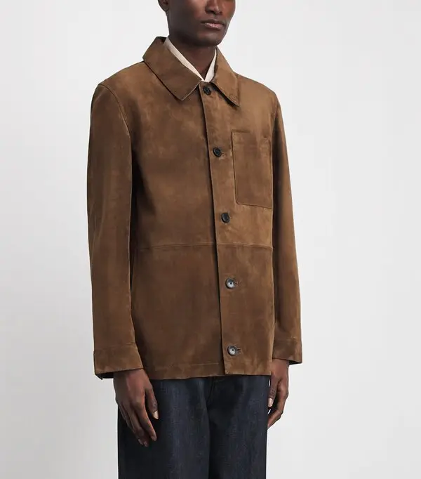 YVES SALOMON Suede Overshirt - Brown