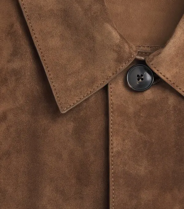 YVES SALOMON Suede Overshirt - Brown