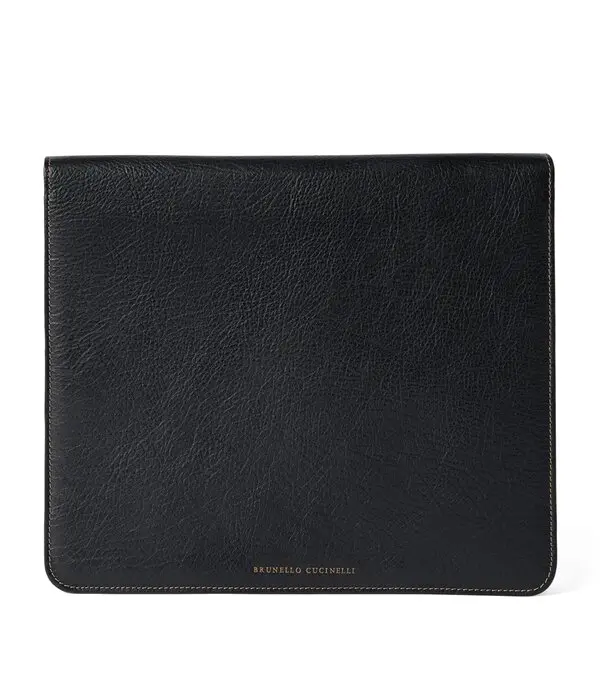 Brunello Cucinelli Calfskin Document Holder - Black