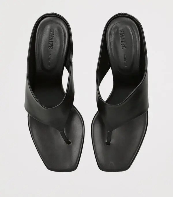 Khaite Leather Marlow Heeled Mules - Black