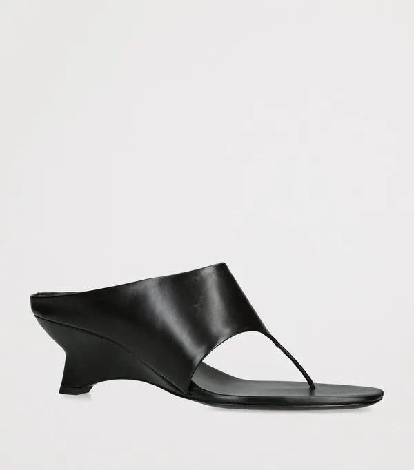 Khaite Leather Marlow Heeled Mules - Black