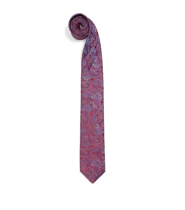 Eton Silk Paisley Neck Tie - Red