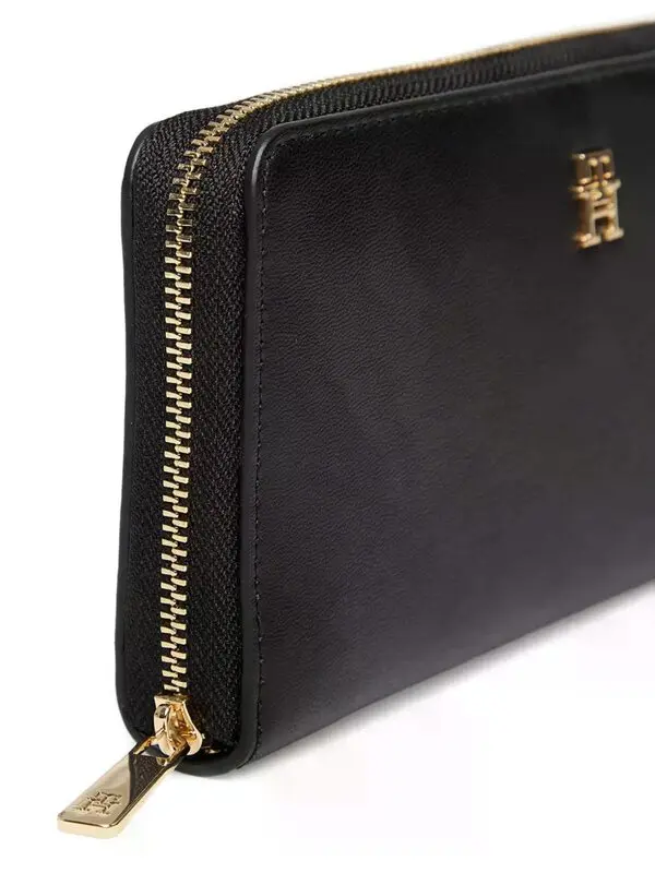 Tommy Hilfiger Logo-plaque Zip-around Wallet - Black
