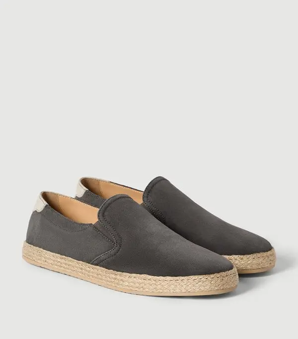Brunello Cucinelli Suede Espadrille Slip-ons - Grey