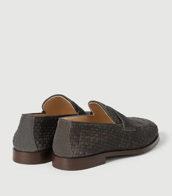 Brunello Cucinelli Suede Woven Loafers