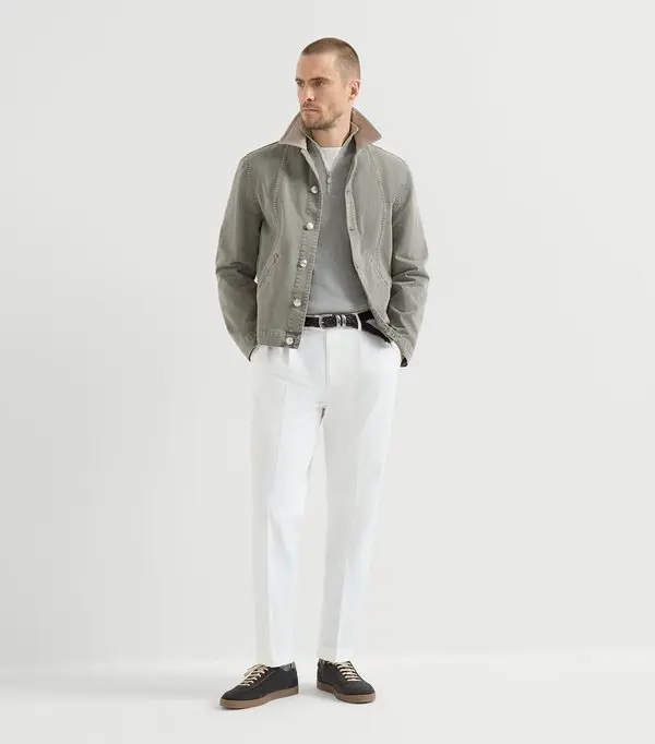 Brunello Cucinelli Cotton Rib-knit Quarter-zip Sweater - Grey