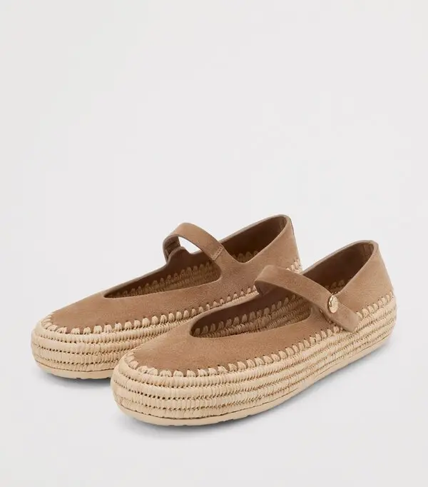 Loewe X Paula’s Ibiza Rio Mary Jane Flats - Beige