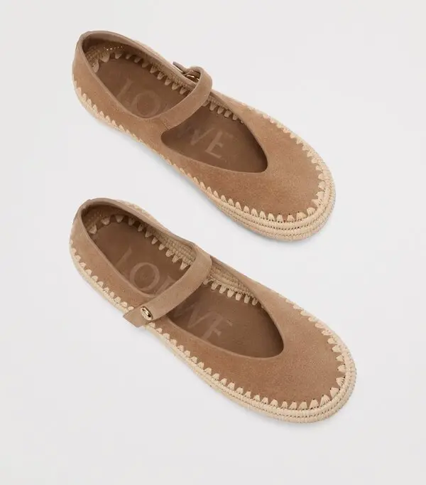 Loewe X Paula’s Ibiza Rio Mary Jane Flats - Beige