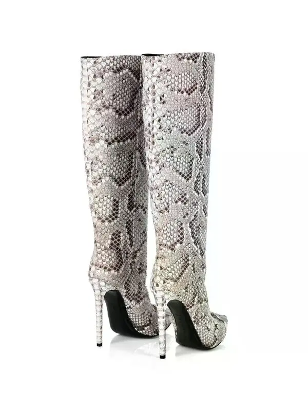 Philipp Plein Python-skin Jewel Monogram Boots