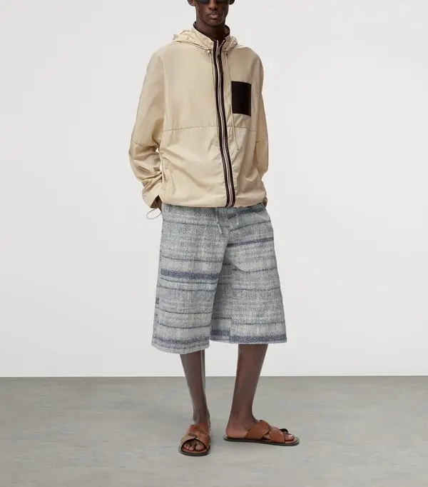 Loewe X Paula's Ibiza Beaded-effect Denim Shorts