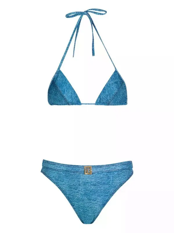 Balmain Logo-plaque Bikini - Blue