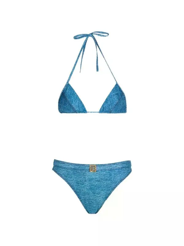 Balmain Logo-plaque Bikini - Blue