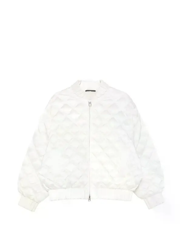 RAXXY Quilted-pattern Bomber Jacket - White