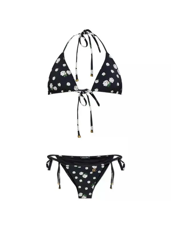 Dolce & Gabbana Floral-print Bikini - Black