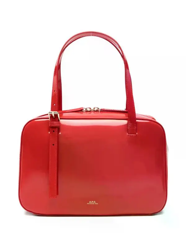A.p.c. Patent-finish Buckle-detail Tote - Red
