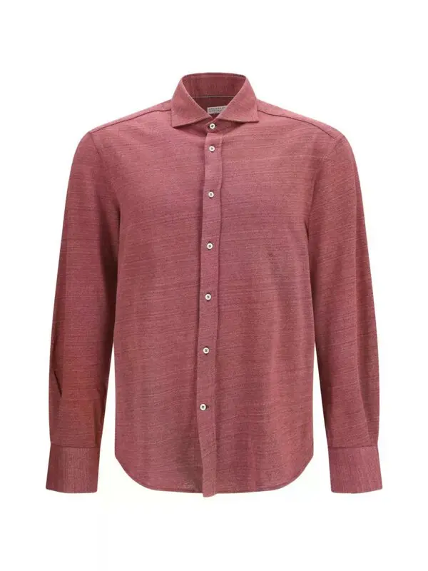Brunello Cucinelli Slub-texture Shirt - Red