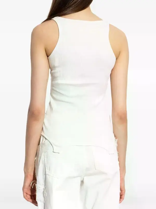 Blumarine Rhinestone-embellished Ribbed Tank Top
