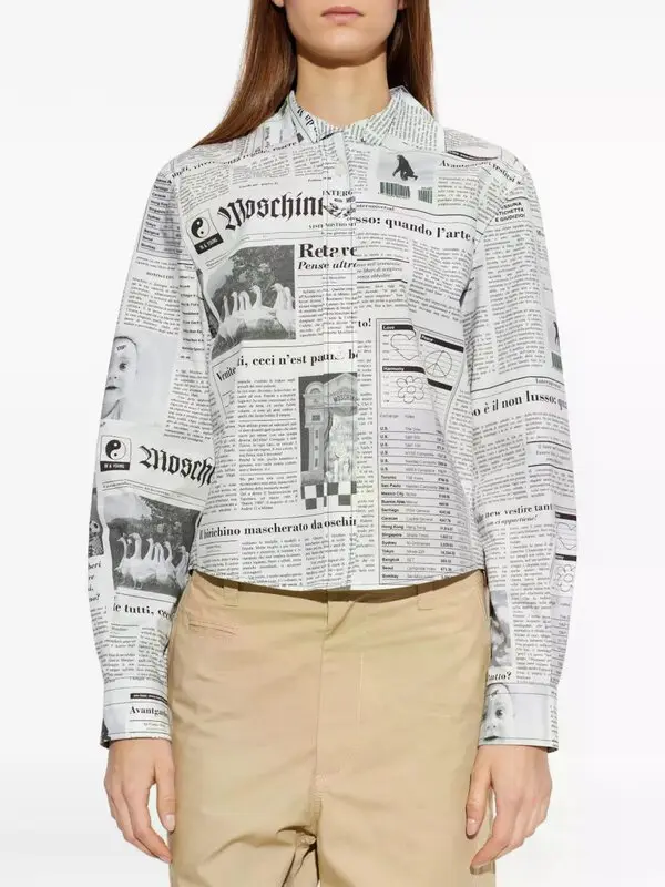 Moschino Printed Cotton Poplin Shirt