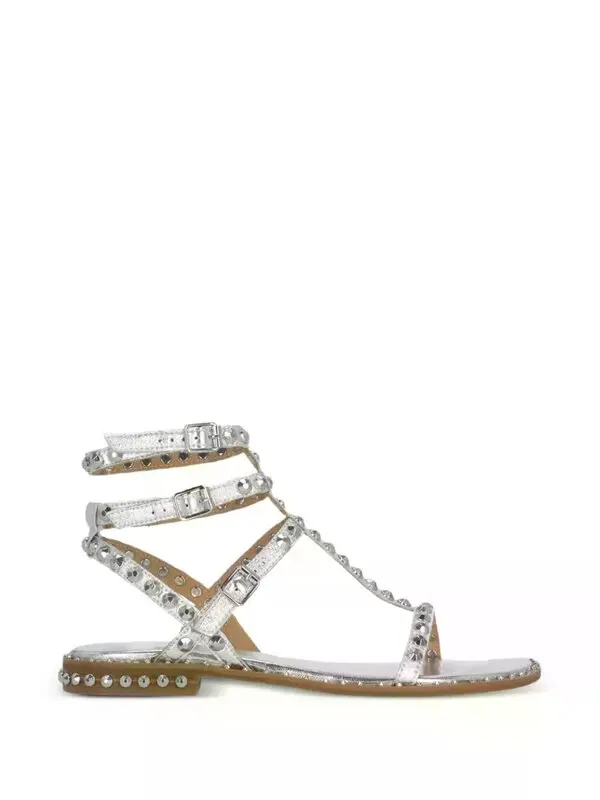 Ash Stud-embellished Leather Sandals - Silver