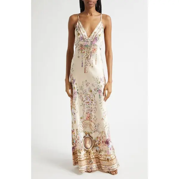 Camilla Silk Slip Dress - Adorned In Aranjuez